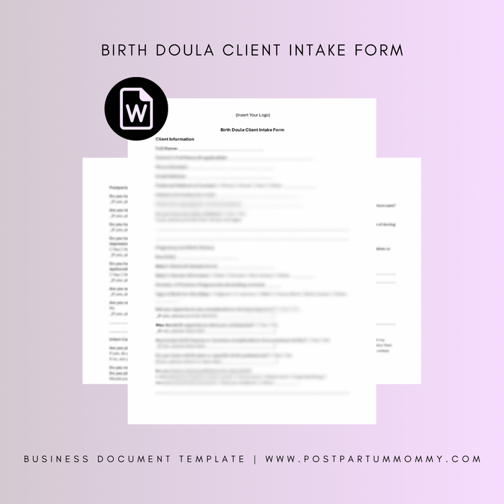 Birth Doula Client Intake Form Template – Easy & Customizable ...